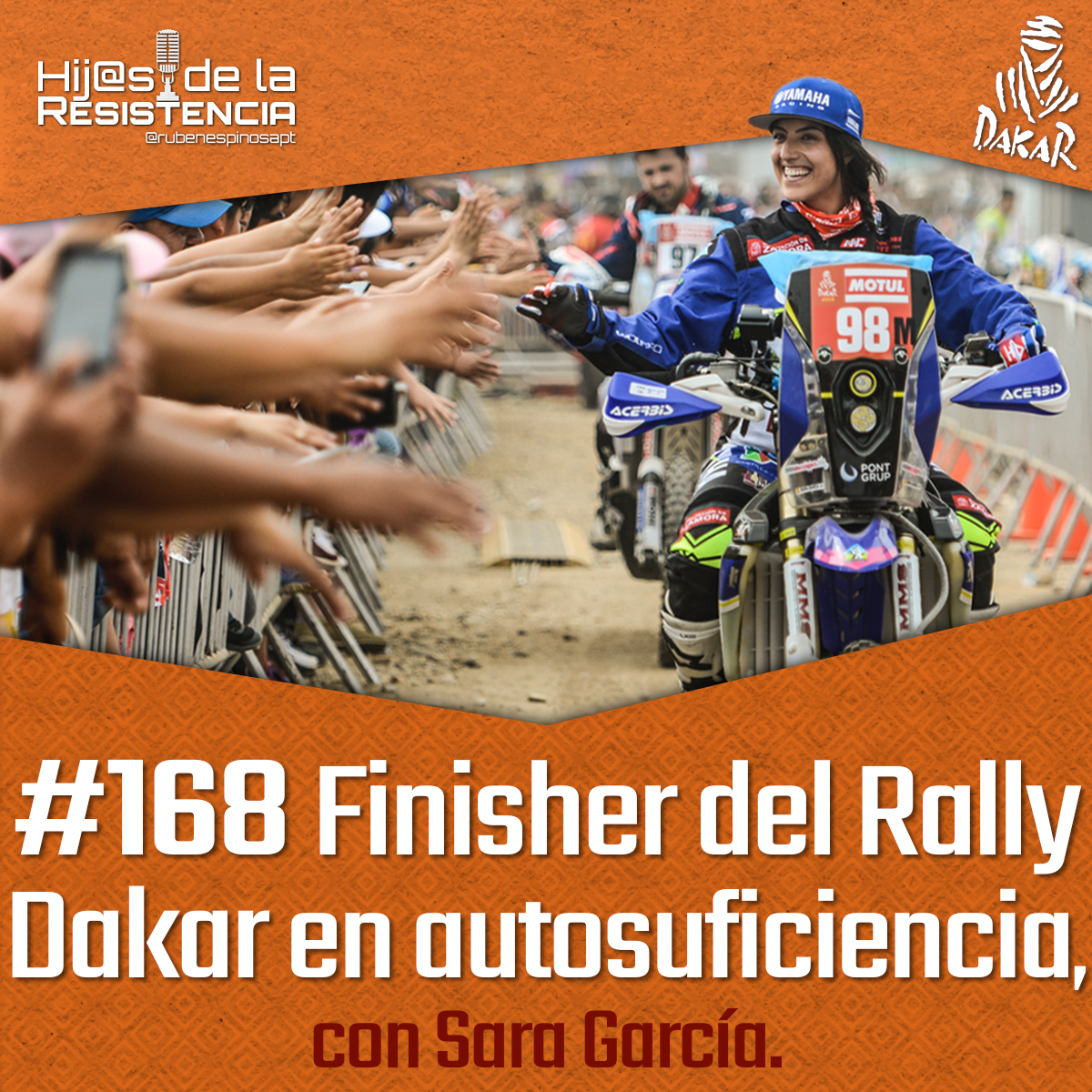 Finisher del Rally Dakar, con Sara García